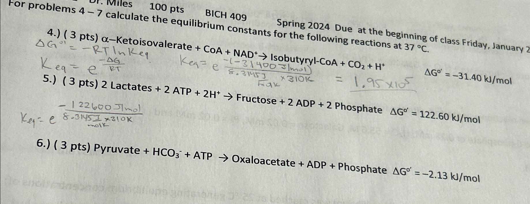 Solved For problems 4-7 ﻿calculateconstants for the | Chegg.com