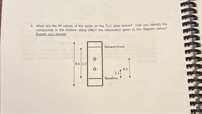 Solved 5 What Are The Rf Values Of The Spots On The Tlc