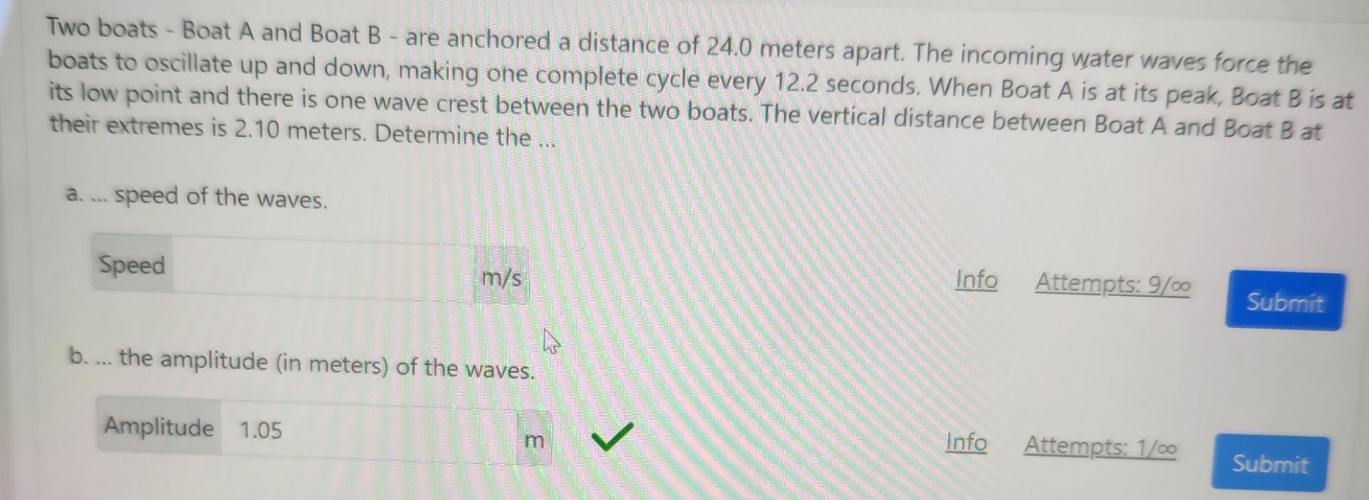 Solved Two boats - ﻿Boat A and Boat B - ﻿are anchored a | Chegg.com