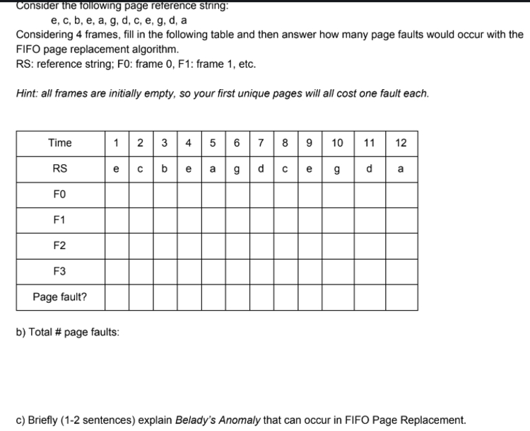 Solved Consider the following page reterence string: \[ ﻿e, | Chegg.com
