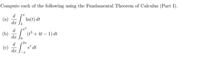 Solved Compute each of the following using the Fundamental | Chegg.com