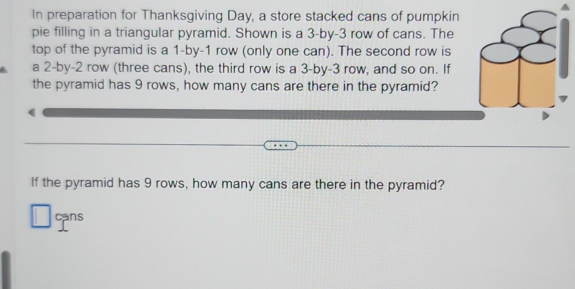 Solved In preparation for Thanksgiving Day, a store stacked | Chegg.com