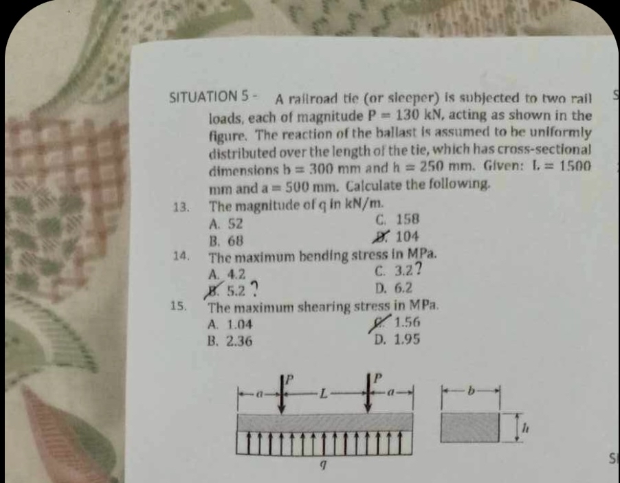 Solved SITUATION 5 - ﻿A raliroad tie (or sleeper) ﻿is | Chegg.com