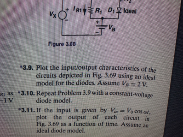 Solved (d) Figure 3.69 Problems 115 Di D: 2 Yout Vout R Vout | Chegg.com