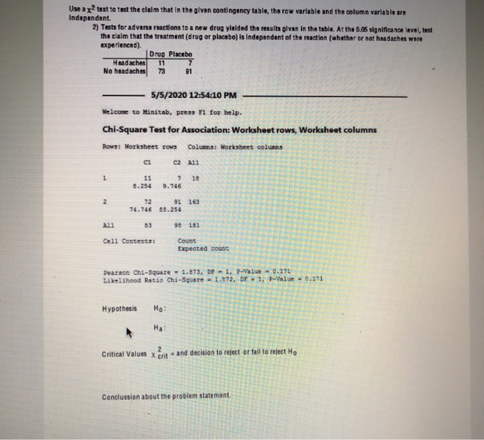 Solved Use a x2 test to test the claim that in the given | Chegg.com