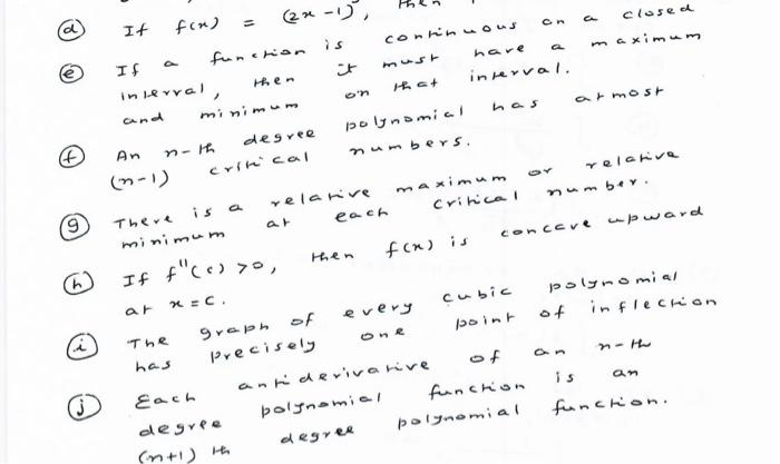 Solved (d) If f(x)=(2x−1), (e) If a function is convinu hare | Chegg.com