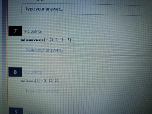 Find the Error 1) The size declarator cannot be a | Chegg.com