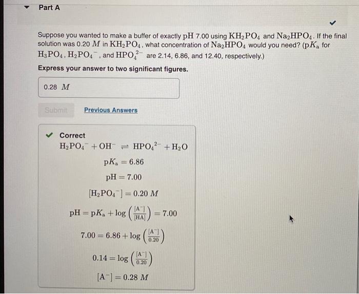 Solved Suppose you wanted to make a buffer of exactly pH7.00 | Chegg.com