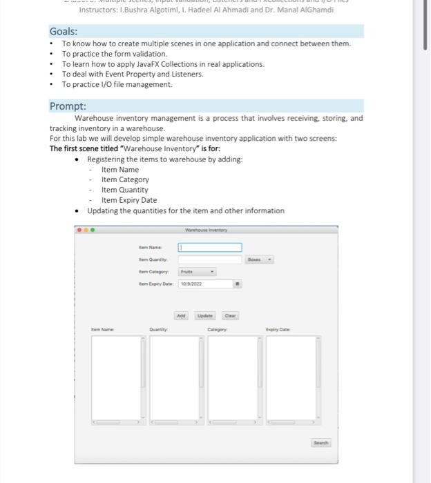 Goals: - To know how to create multiple scenes in one | Chegg.com