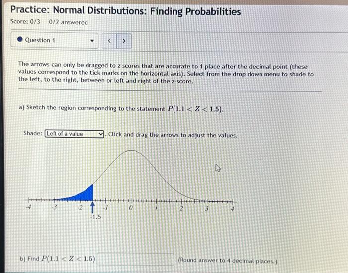 Solved Practice: Normal Distributions: Finding Probabilities | Chegg.com