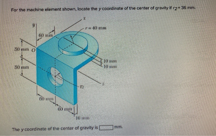 For the machine element shown, locate the y | Chegg.com