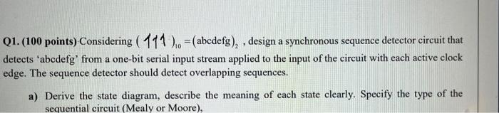 Solved Q1. (100 points) Considering (111) = (abcdefg),, | Chegg.com