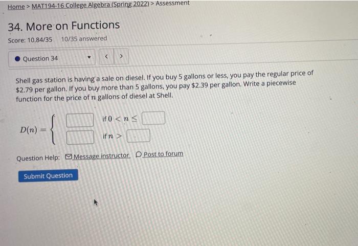 Solved Home > MAT194-16 College Algebra (Spring 2022) > | Chegg.com