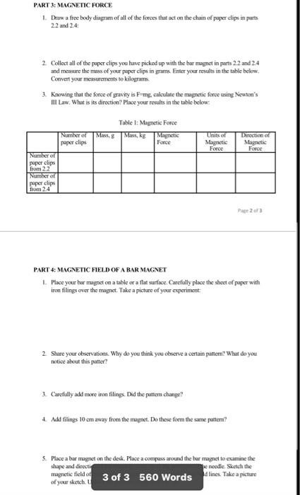 Solved MAGNETIC FORCE AND FIELD LAB (LAB 6) PART 1: MAGETS | Chegg.com