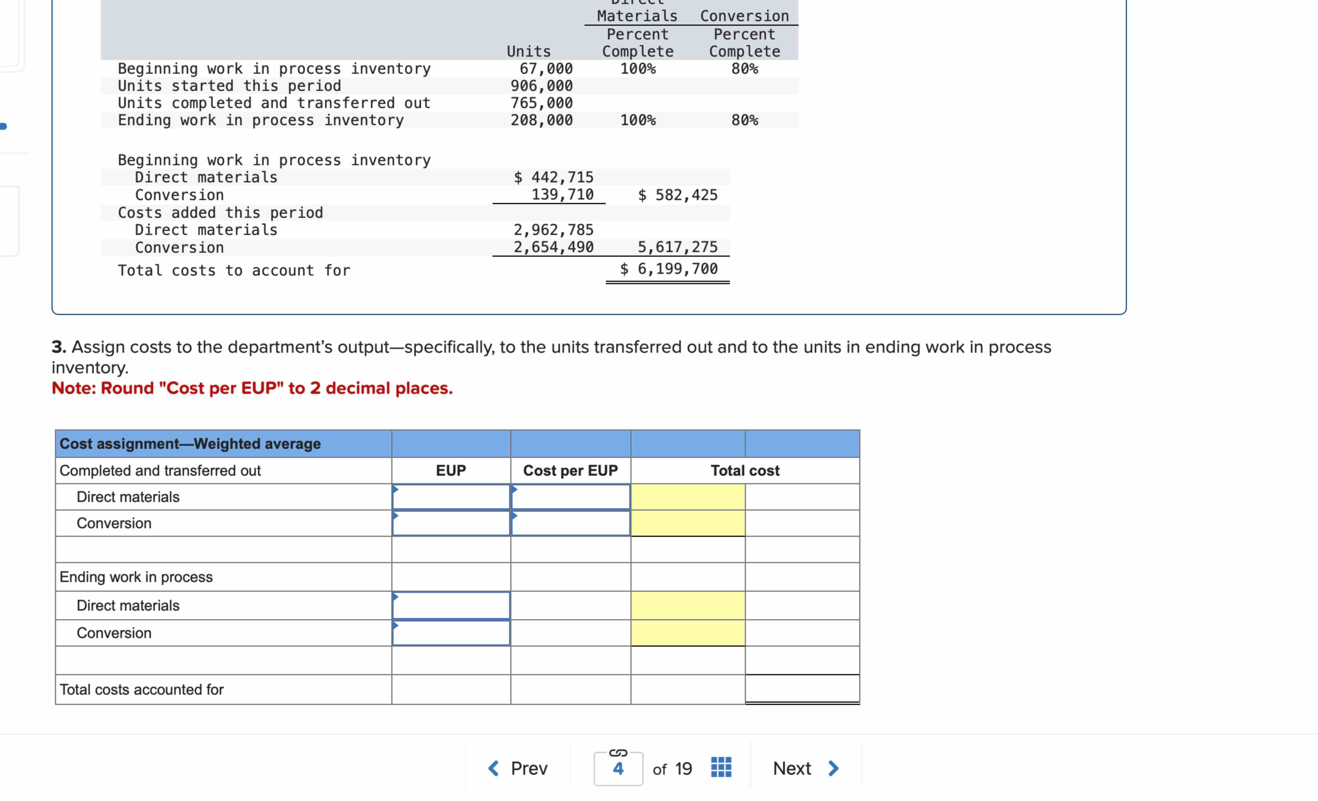 Solved Assign costs to the department's output-specifically, | Chegg.com