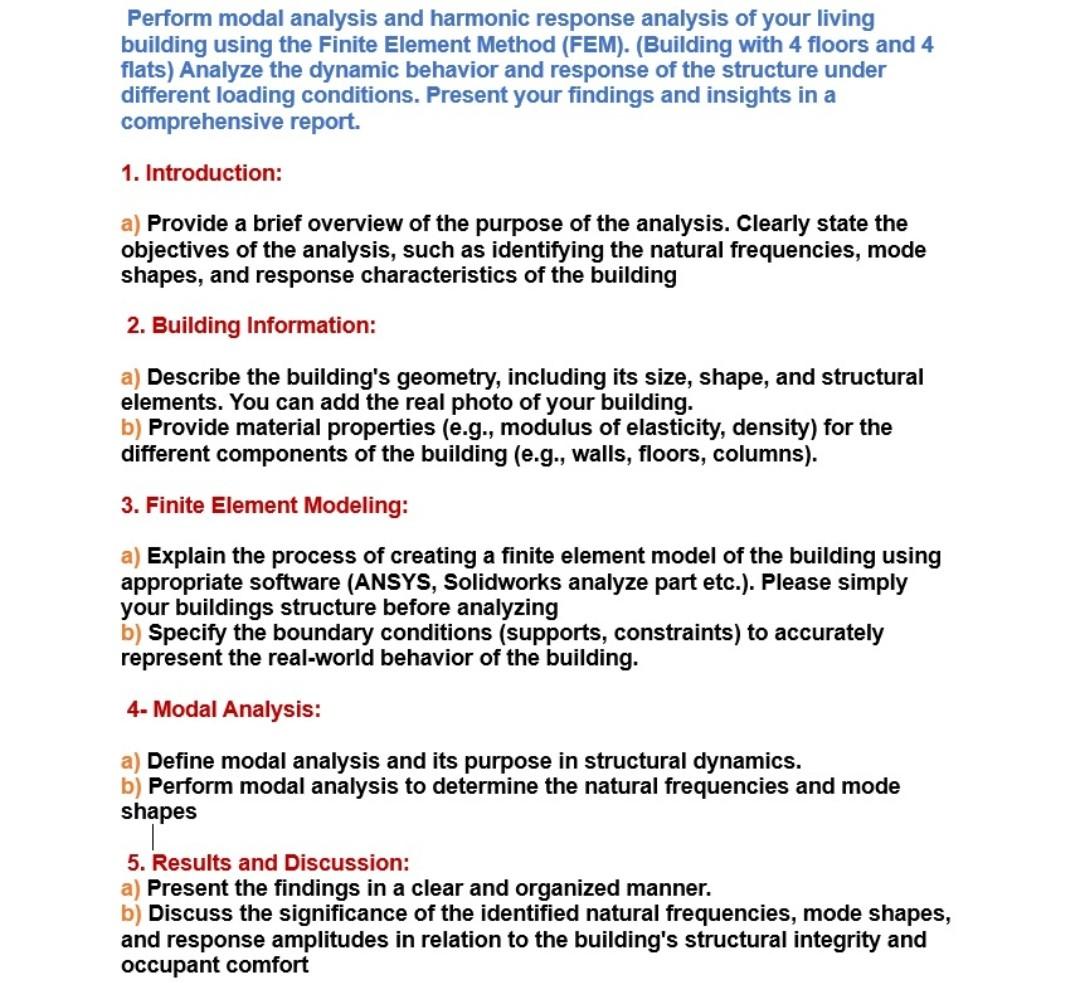 Solved Perform modal analysis and harmonic response analysis | Chegg.com