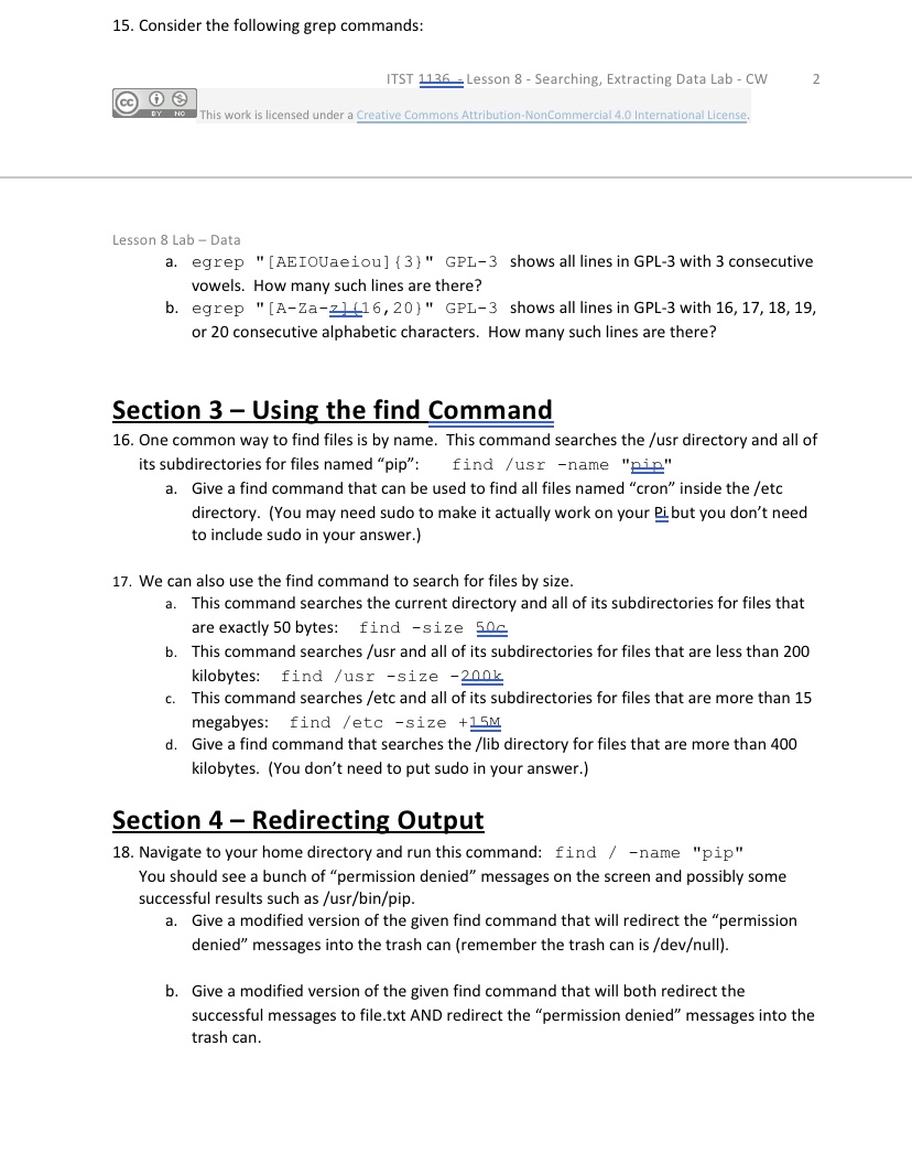 Solved Consider the following grep commands:ITST | Chegg.com