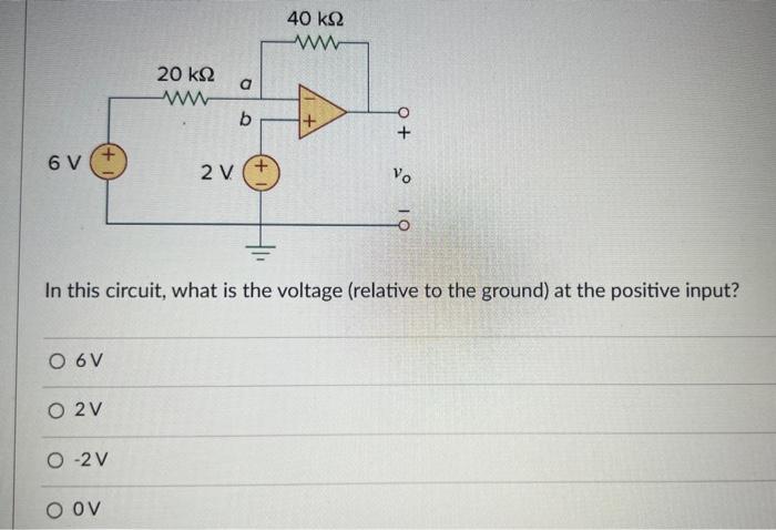 Solved In this circuit, what is the voltage (relative to the | Chegg.com