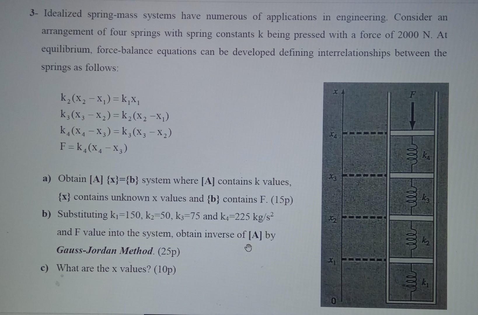 Solved 3- Idealized spring-mass systems have numerous of | Chegg.com