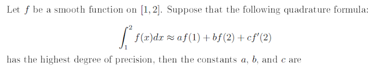 Solved Let f ﻿be a smooth function on 1,2. ﻿Suppose that the | Chegg.com
