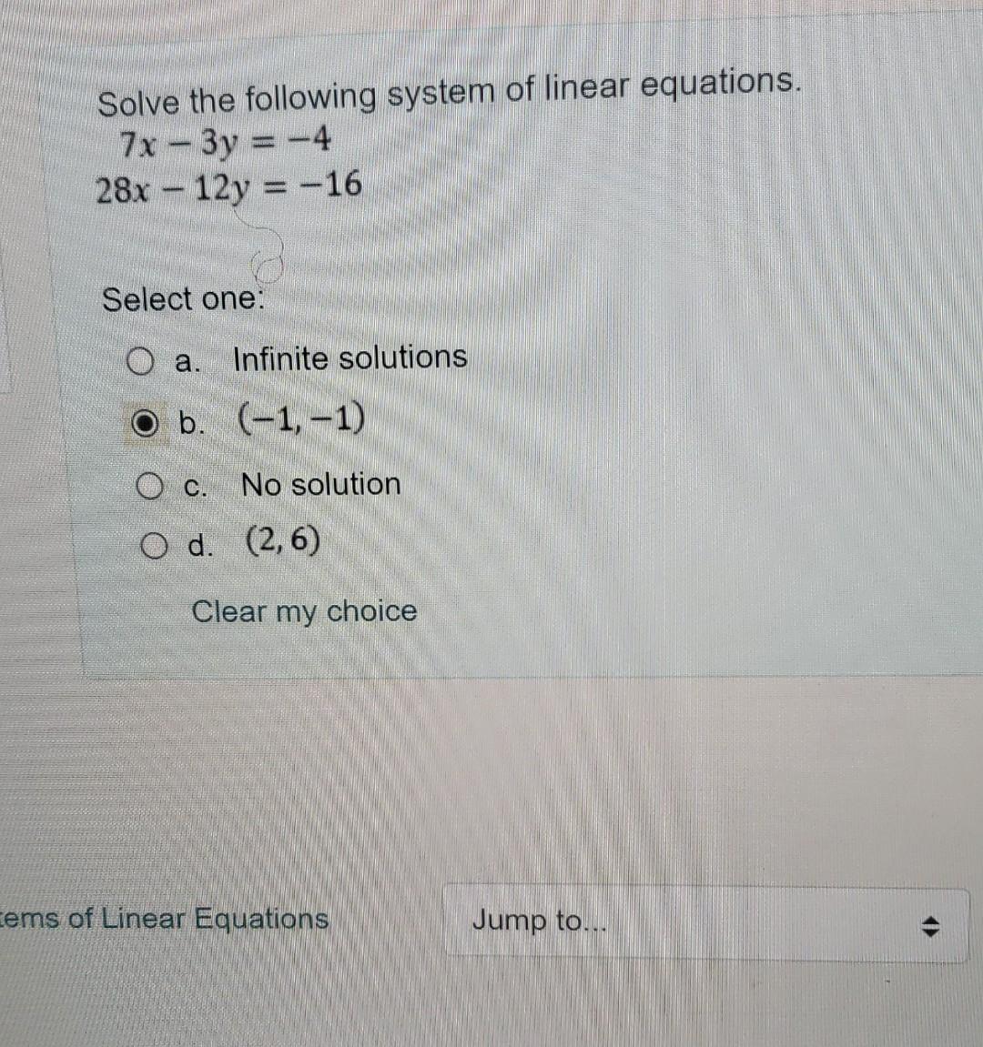 Solved Solve the following system of linear equations. 7x – | Chegg.com