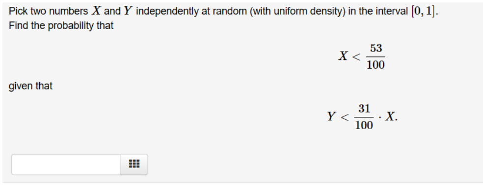 Solved Pick two numbers x ﻿and Y ﻿independently at random | Chegg.com