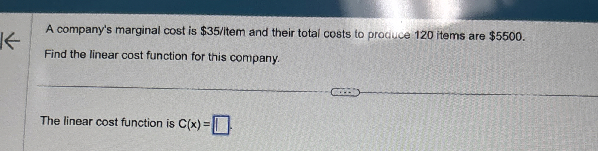 Solved A company's marginal cost is $35? ﻿item and their | Chegg.com