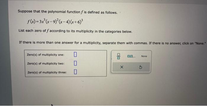 Solved Suppose that the polynomial function f is defined as | Chegg.com