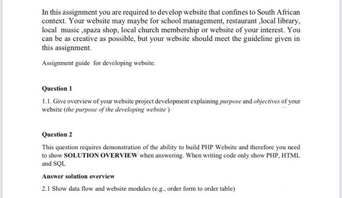 Solved In this assignment you are required to develop | Chegg.com