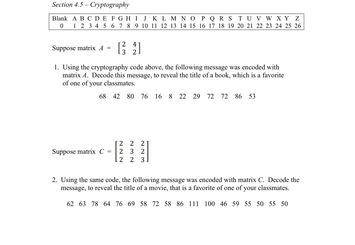 Solved Section 4.5 - | Chegg.com