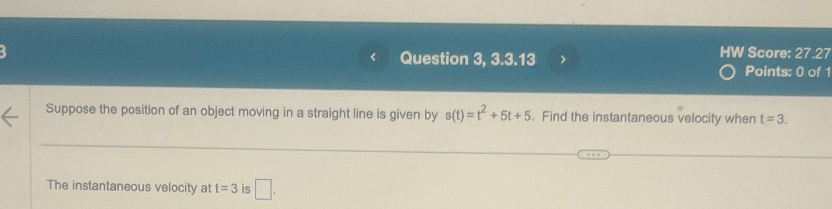 Solved Question 3, 3.3.13HW Score: 27.27Points: 0 ﻿of | Chegg.com