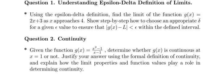 * Using the epsilon-delta definition, find the limit | Chegg.com