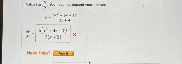 Solved Calculate dxdy. You need not expand your answer. | Chegg.com
