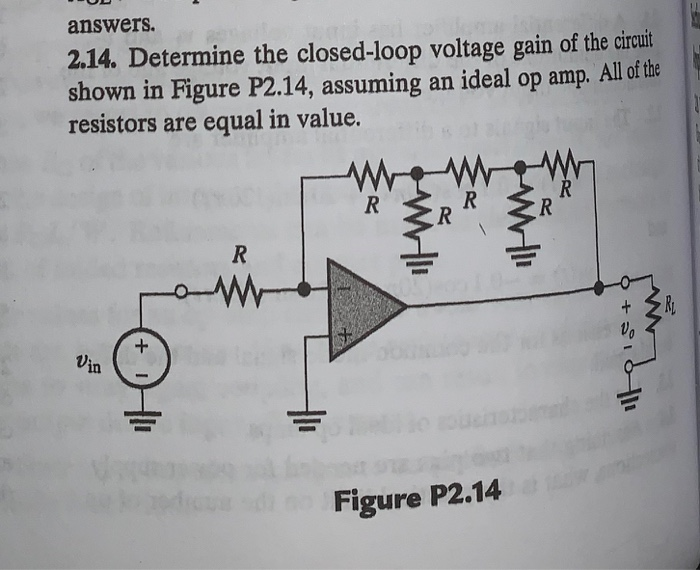 Solved answers. 2.14. Determine the closed-loop voltage gain | Chegg.com