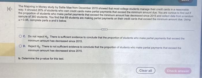 Solved The Majoring in Money study by Sallie Mae from | Chegg.com