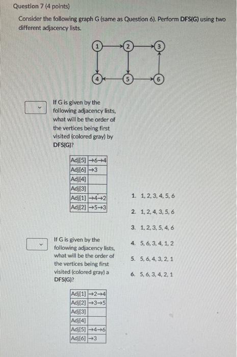 Consider the following graph G (same as Question 6). | Chegg.com
