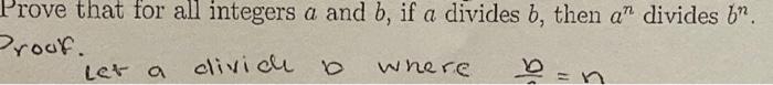 Solved rove that for all integers a and b, if a divides b, | Chegg.com