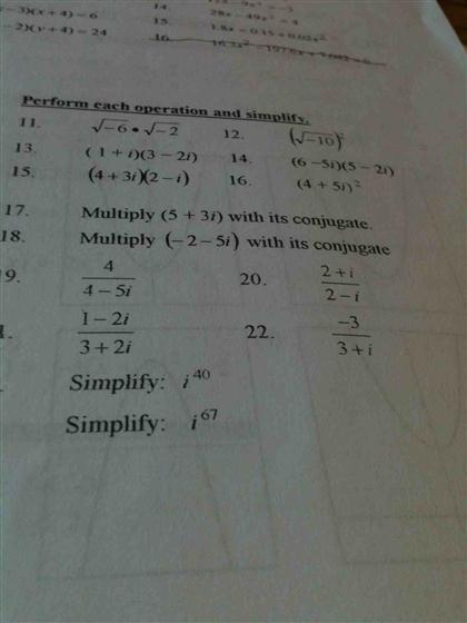 Solved Perform each operation and simplify -6 -2 ( -10) | Chegg.com