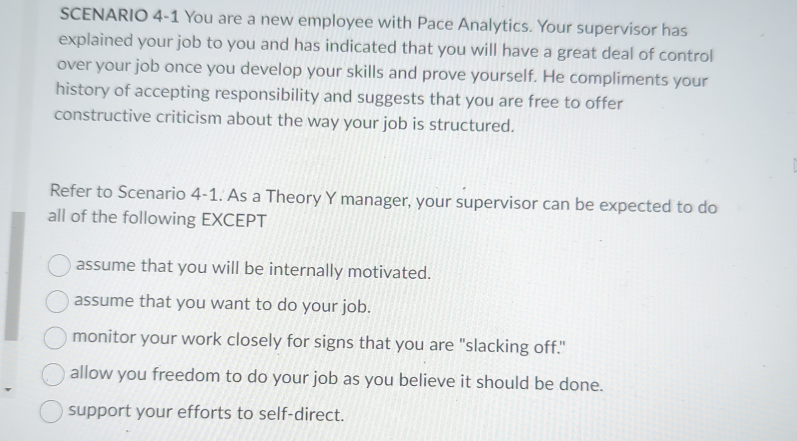Solved SCENARIO 4-1 ﻿You are a new employee with Pace | Chegg.com