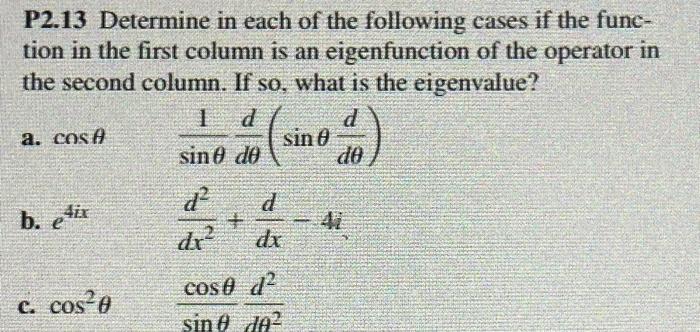 Solved P2.13 Determine in each of the following cases if the | Chegg.com