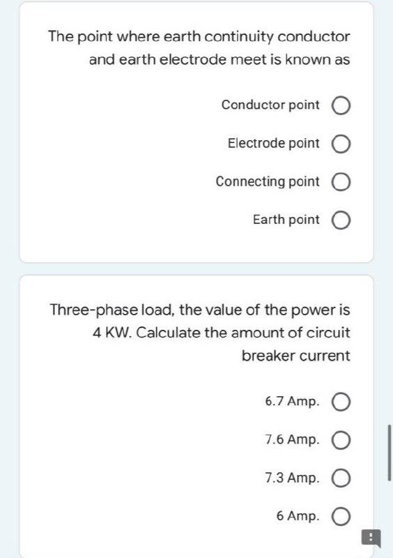 Solved The point where earth continuity conductor and earth | Chegg.com