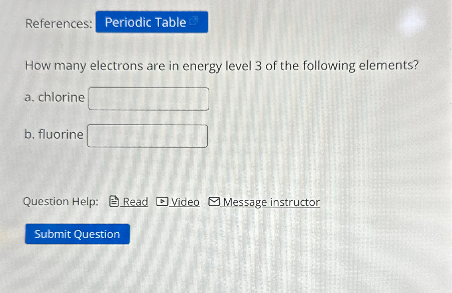 Solved References:How many electrons are in energy level 3 | Chegg.com
