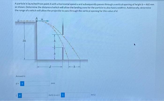Solved A particle is launched from point A with a horizontal | Chegg.com