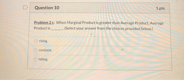 Solved Problem 2: Total/Average/Marginal Product Answer | Chegg.com