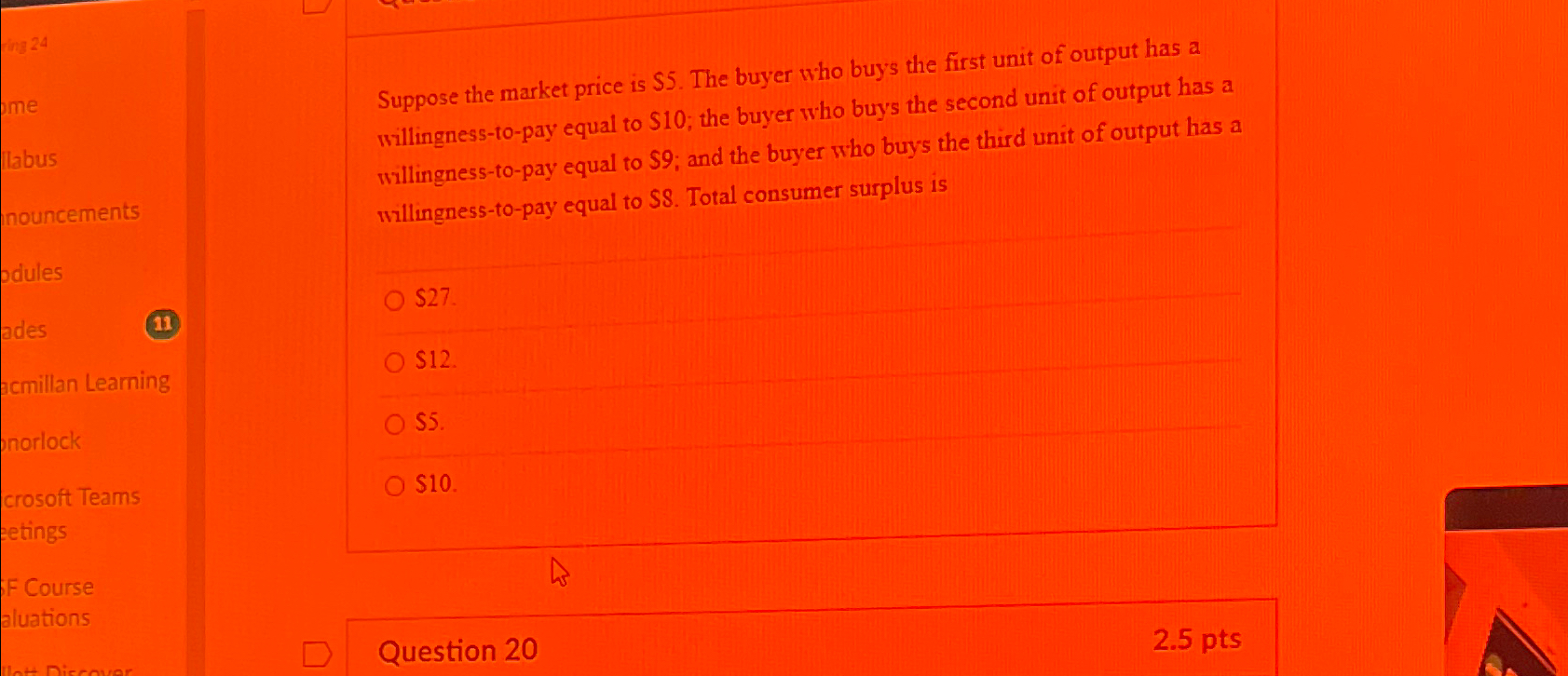 Solved Suppose the market price is $5. The buyer who buys | Chegg.com Solved Suppose the market price is $5. The buyer who buys | Chegg.com