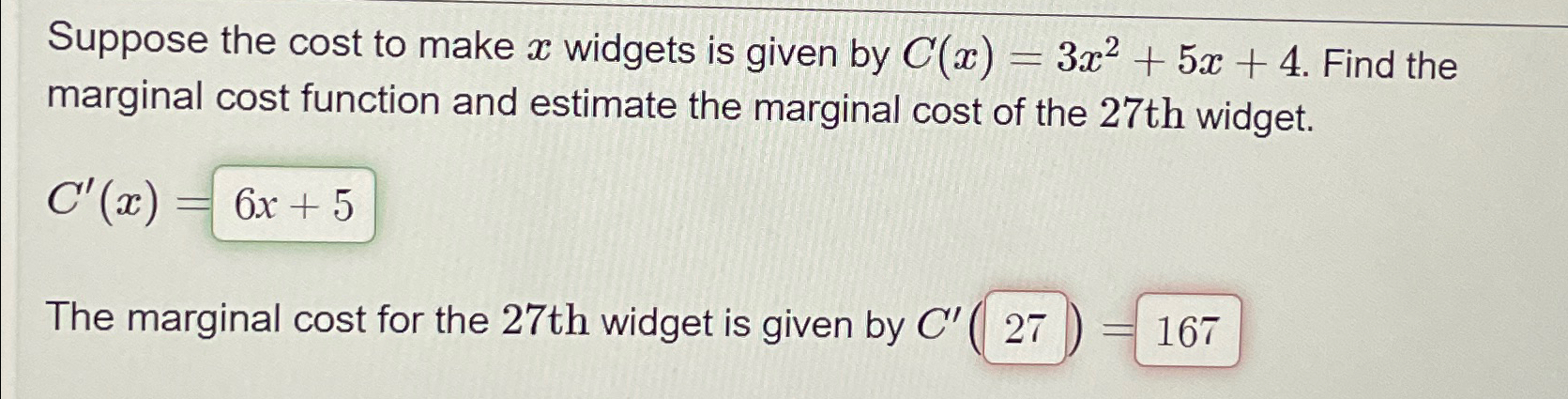 Solved Suppose the cost to make x ﻿widgets is given by | Chegg.com