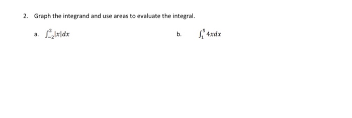 Solved 2. Graph the integrand and use areas to evaluate the | Chegg.com