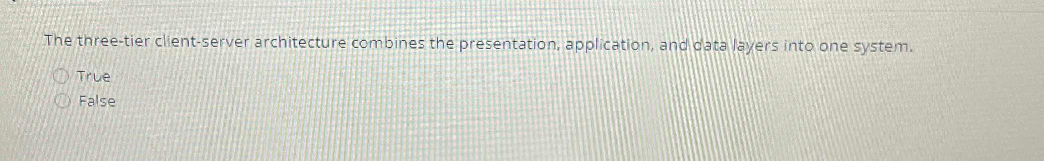 Solved The three-tier client-server architecture combines | Chegg.com