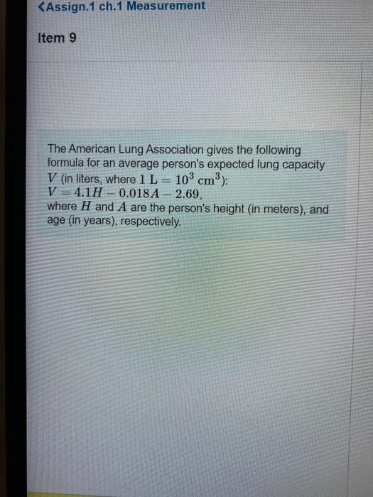 Solved The American Lung Association gives the following | Chegg.com
