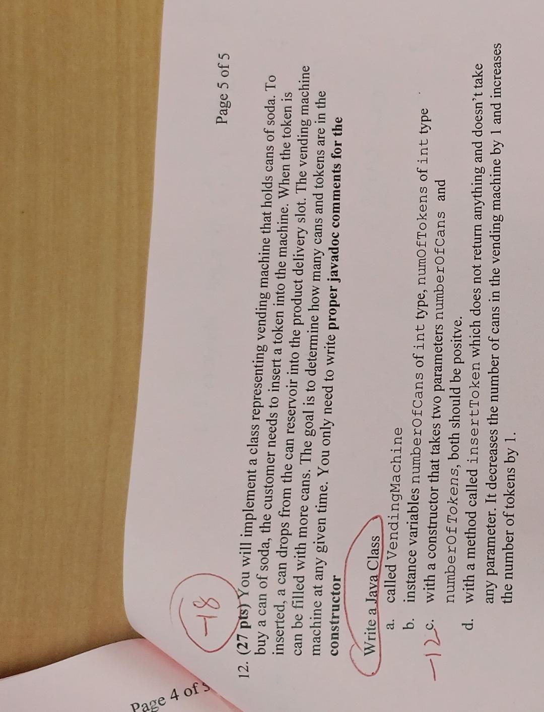 12. (27 pts) You will implement a class representing | Chegg.com